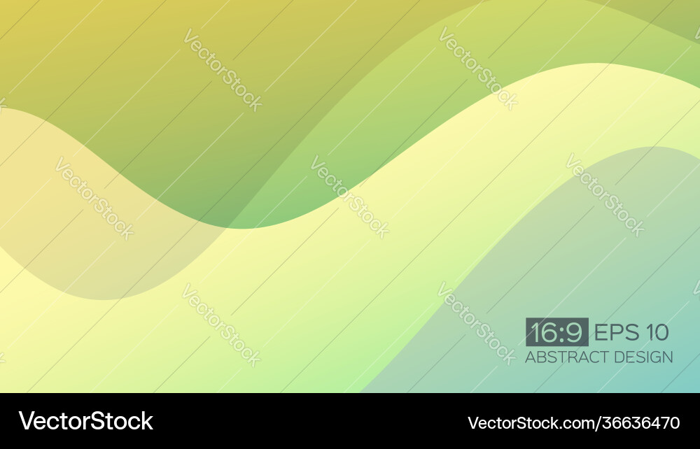 Green abstract gradient background with soft wave Vector Image
