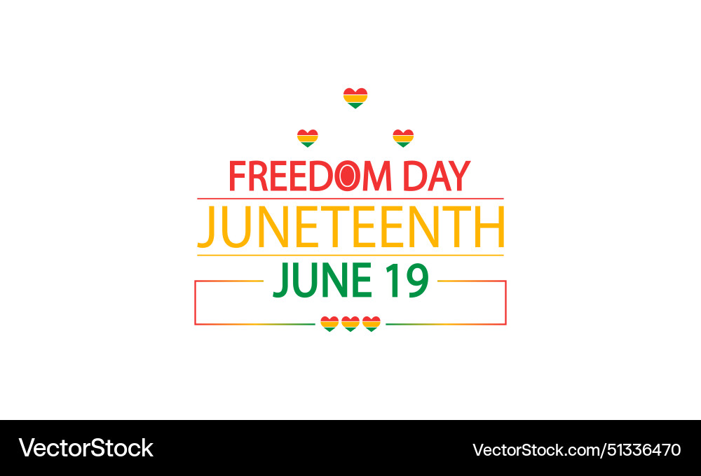 Juneteenth a day of liberation in text Royalty Free Vector