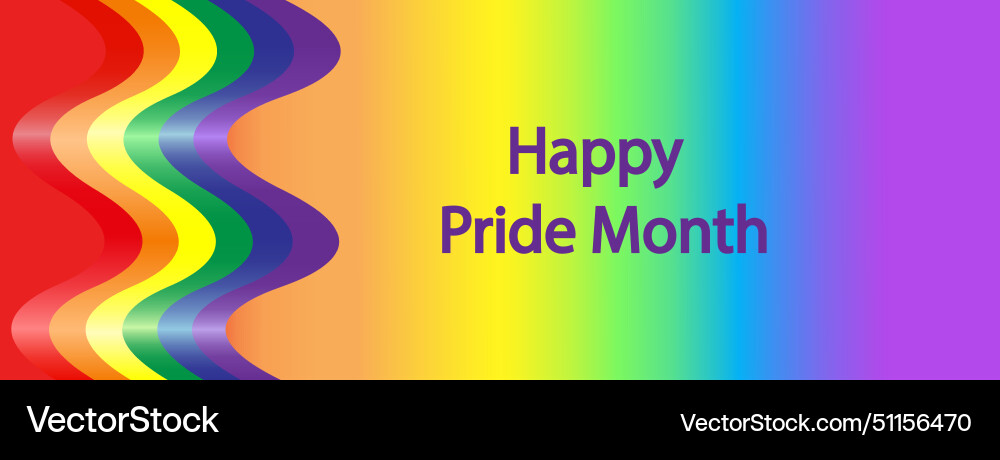 Lgbtq pride month banner rainbow Royalty Free Vector Image