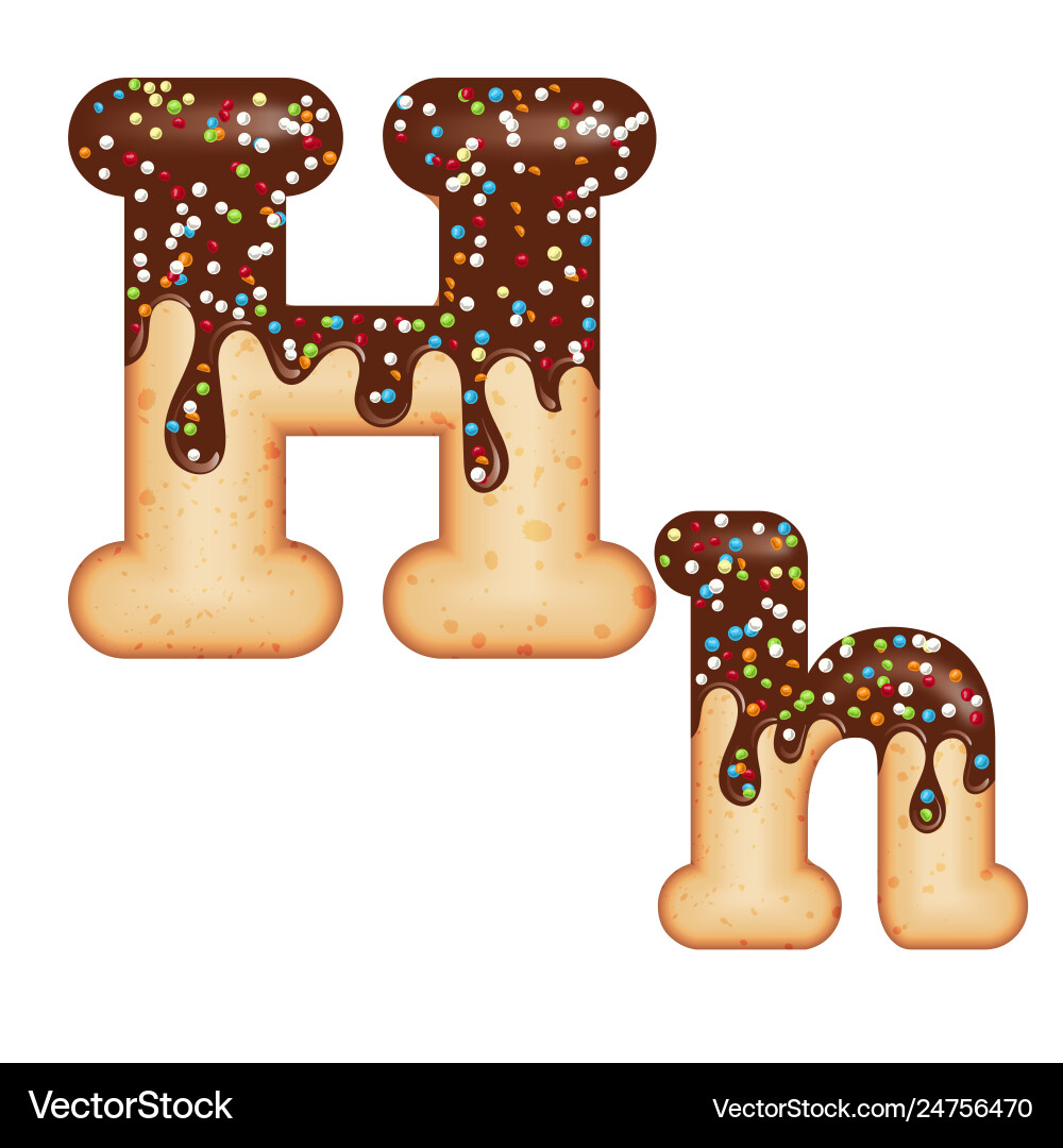 Tempting typography font design 3d donut letter h Vector Image