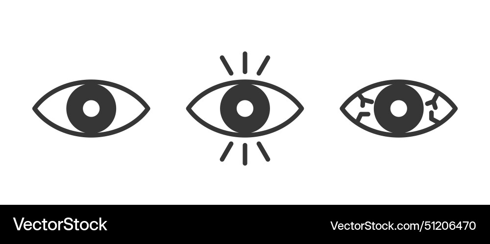 Three eye icons simple distinct monochrome – Royalty-Free Vector ...