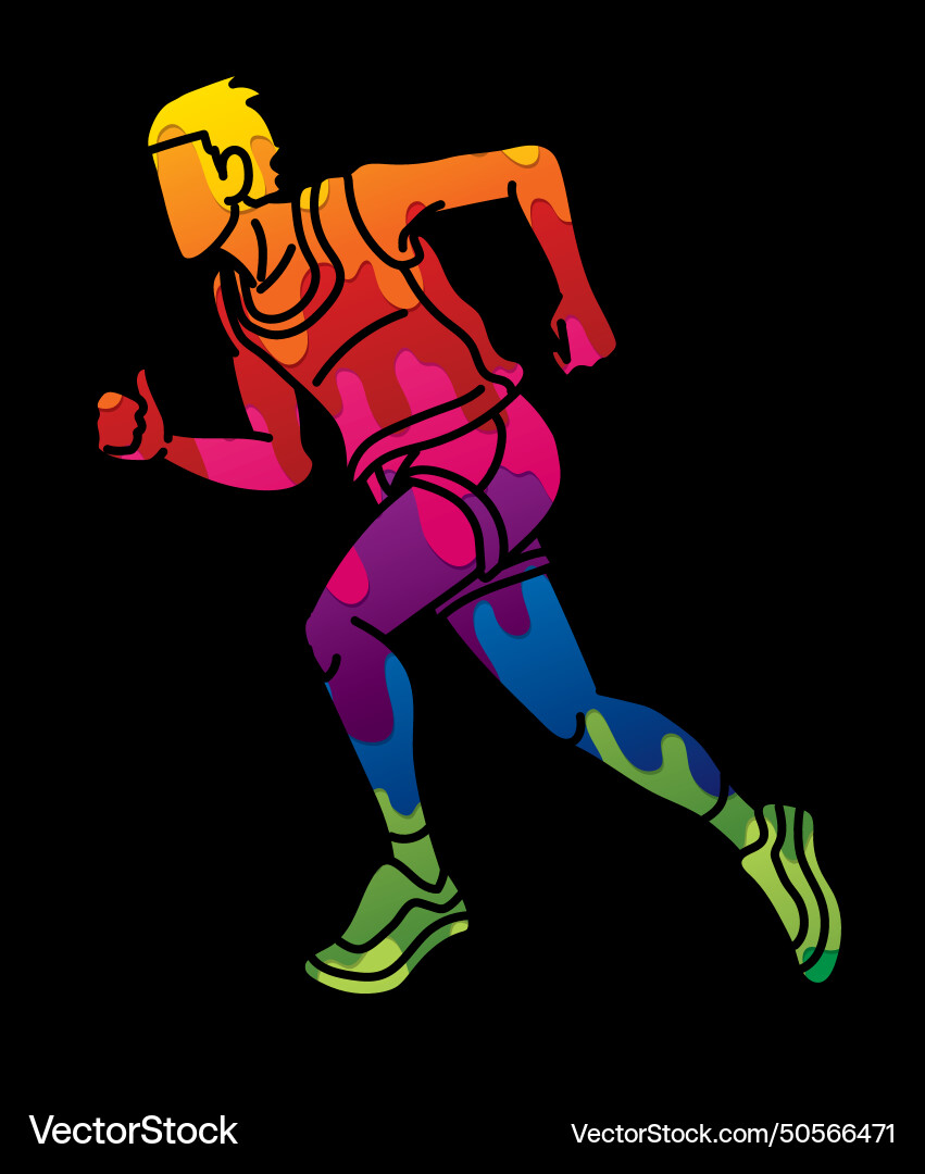 A man running action speed movement marathon Vector Image