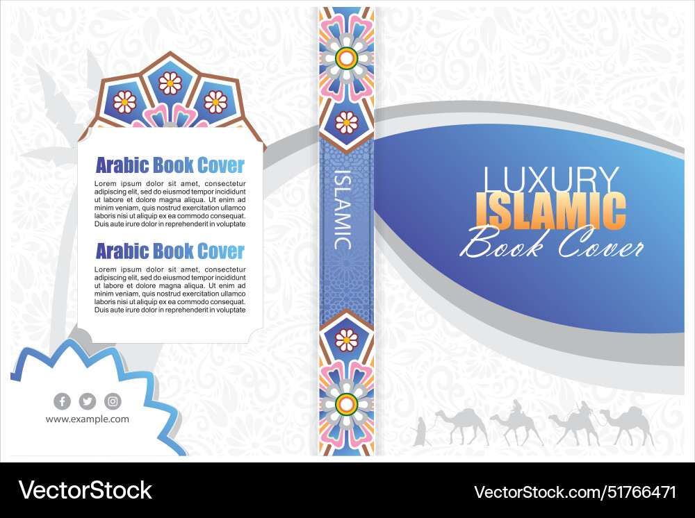 Arabic book cover design magazine pag Royalty Free Vector