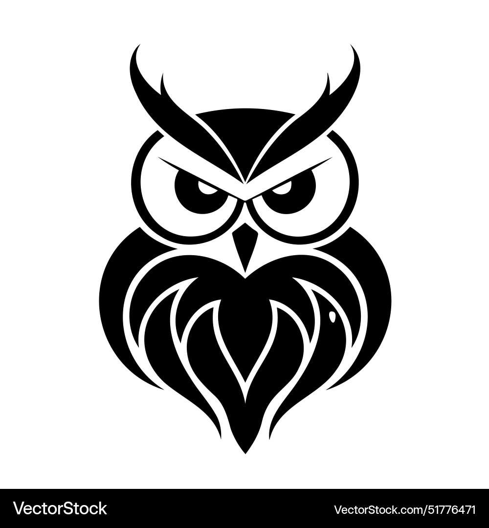 Fierce owl tribal tattoo design Royalty Free Vector Image