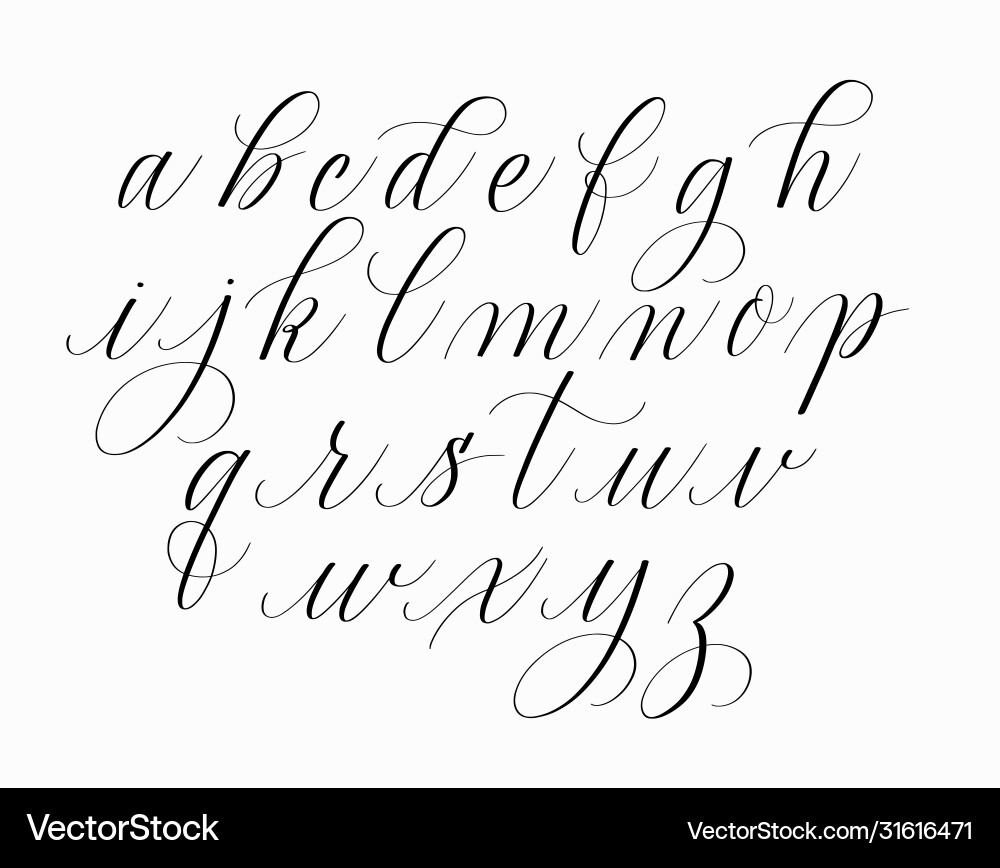 Hand-drawn doodle calligraphy alphabet Royalty Free Vector