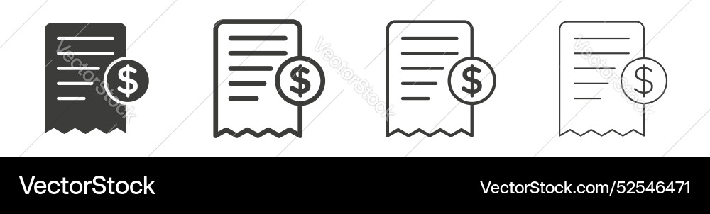 Invoice icon set on white background Royalty Free Vector