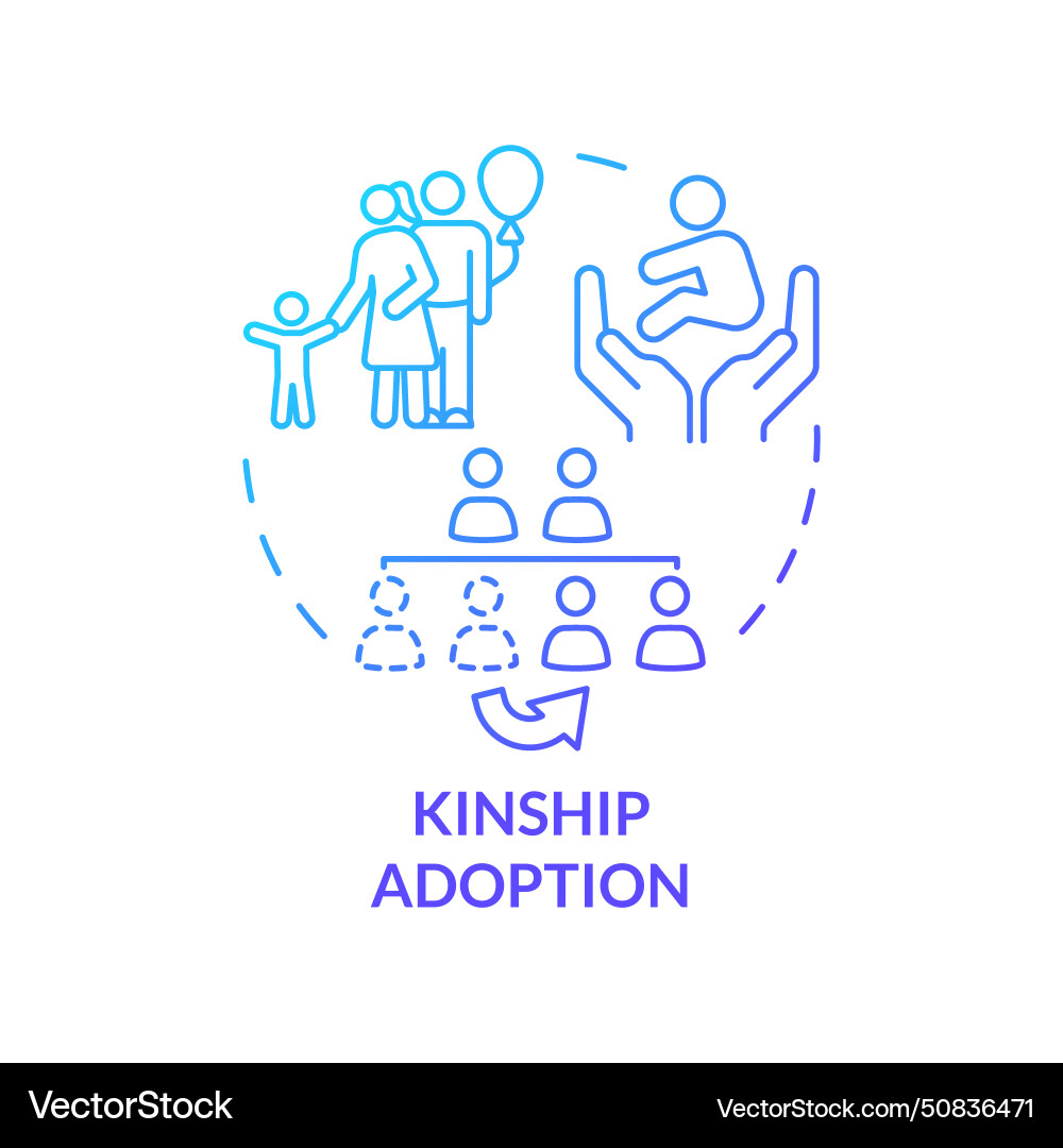 Kinship adoption blue gradient concept icon Vector Image