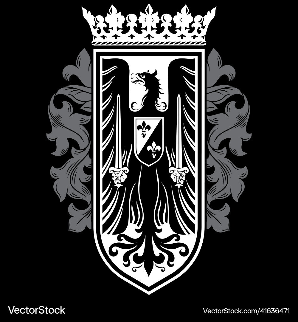 Knightly design medieval heraldic emblem Vector Image