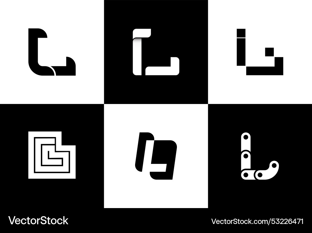 Letter l fonts and logo design Royalty Free Vector Image