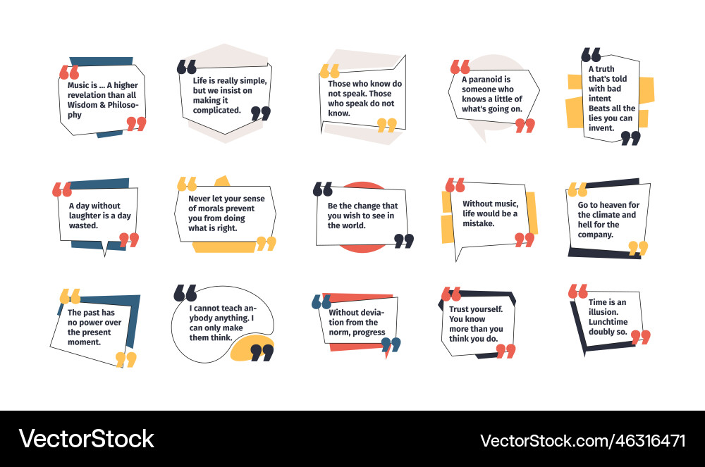Quote borders speech bubble frames with quotation Vector Image