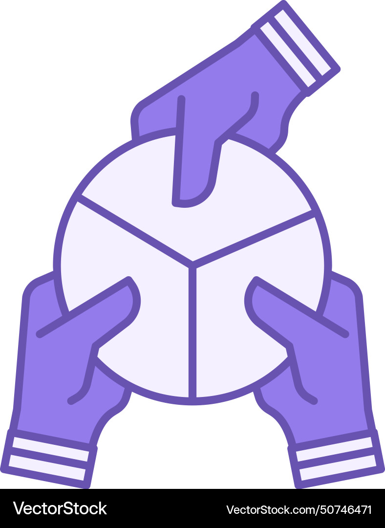 Responsibility color icon of hands taking Vector Image