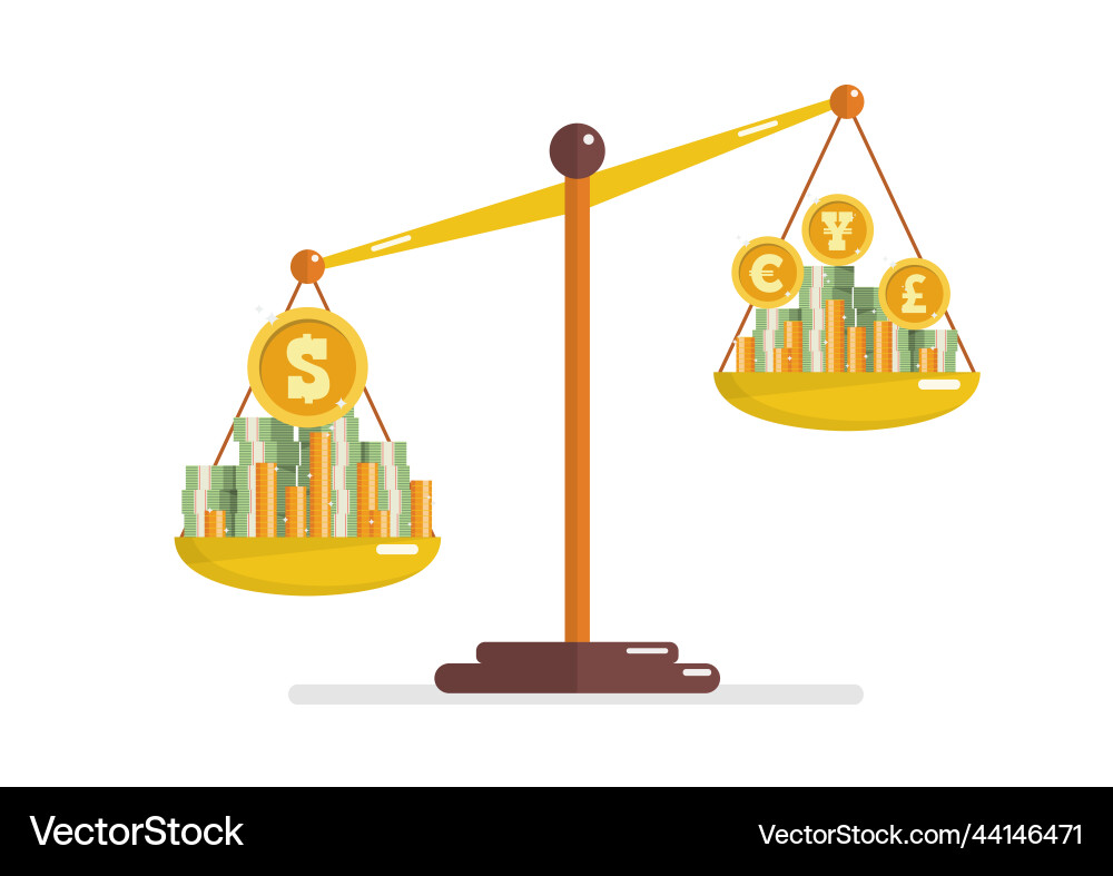 Strength of us dollar compare with another Vector Image