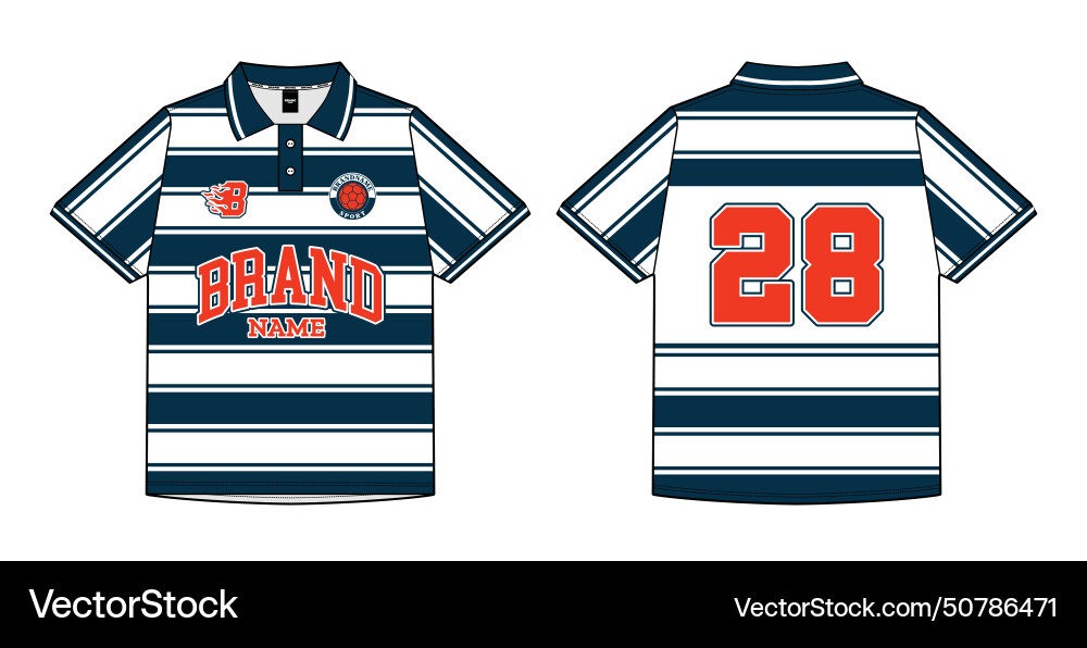Vintage jersey collar shirt retro style Royalty Free Vector