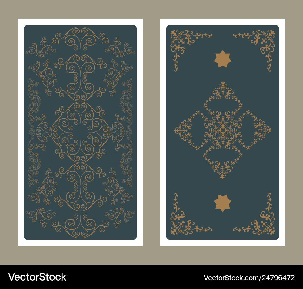 Back tarot card decorated with ornamental Vector Image
