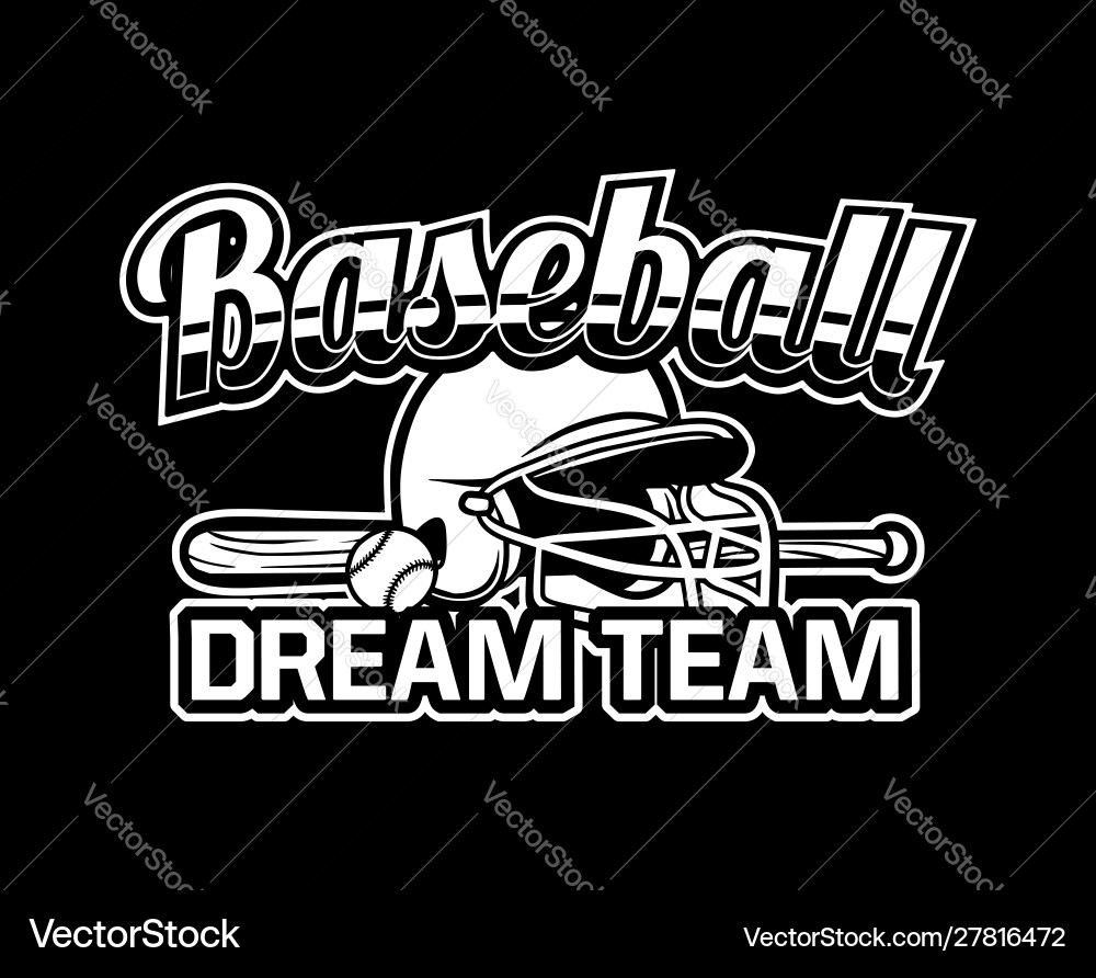 Baseball badge logo emblem template dream team Vector Image