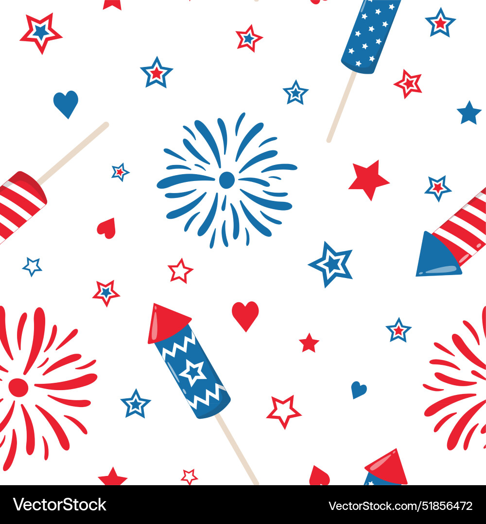 Celebrate with fireworks seamless pattern Vector Image