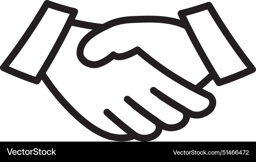 Handshake line icon design template isolated Vector Image
