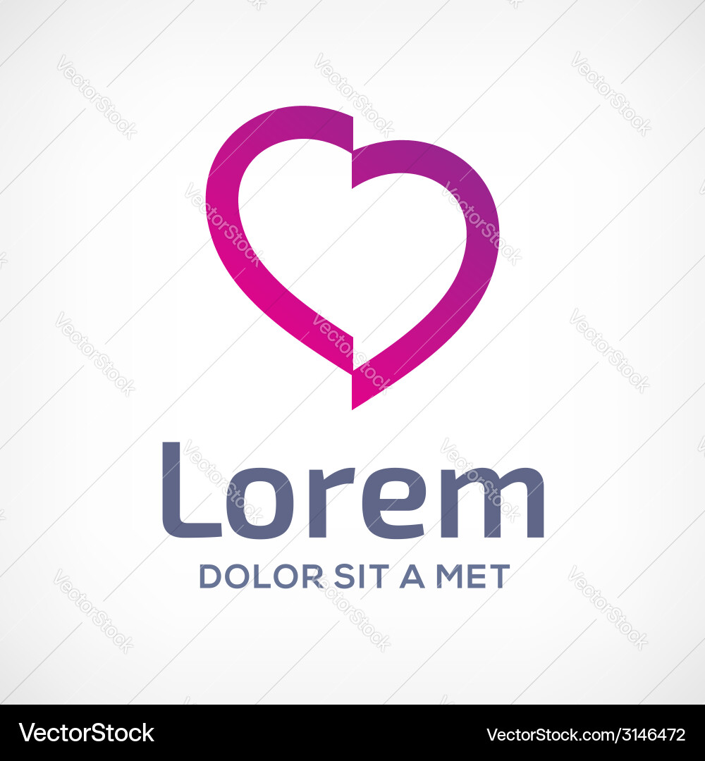 Heart symbol logo icon design template Royalty Free Vector