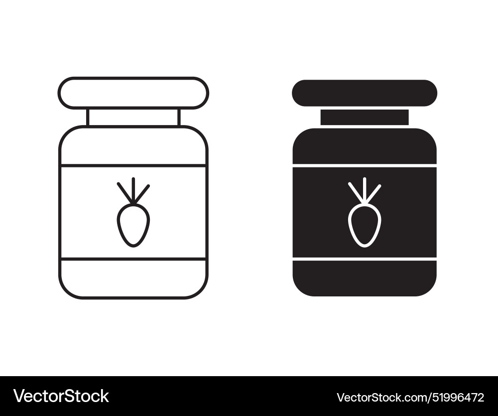 Jam outline icon collection or set thin line Vector Image