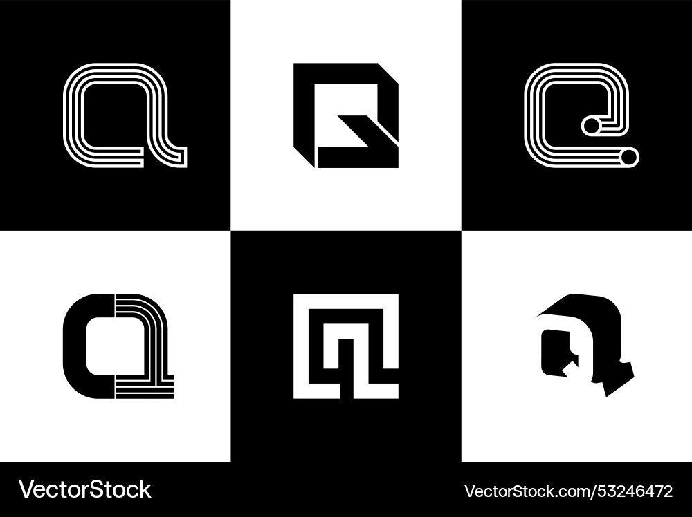 Letter q fonts and logo design Royalty Free Vector Image