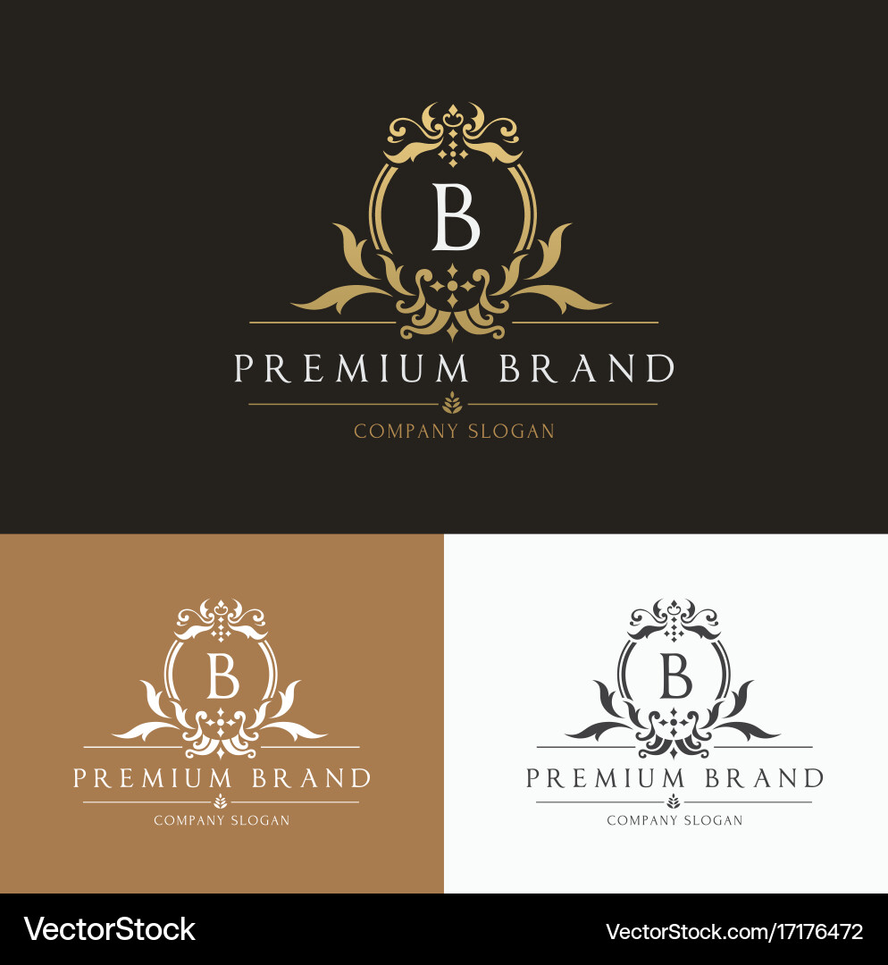 Luxury logo crests design for hotel Royalty Free Vector
