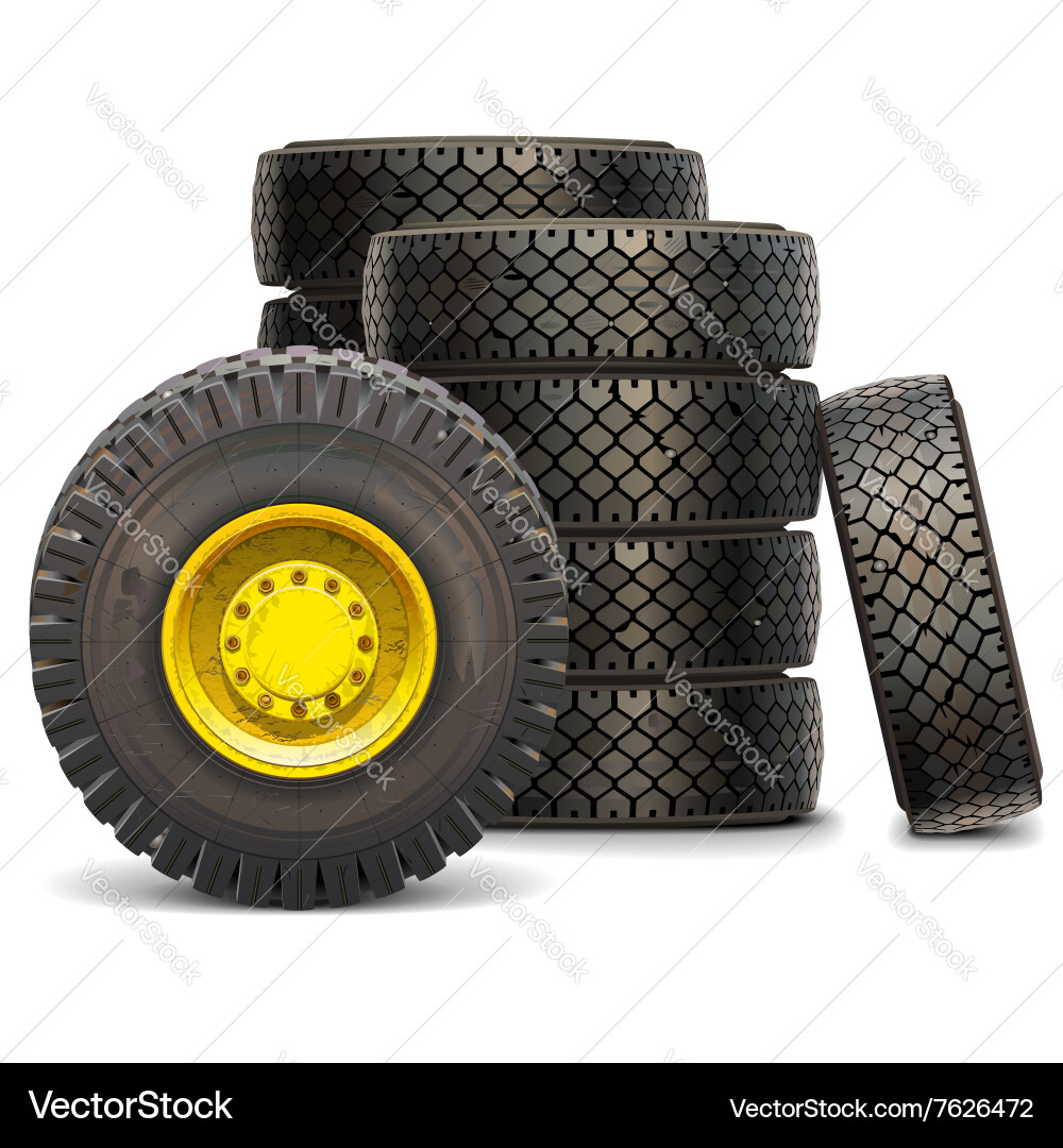 Old tractor wheel set Royalty Free Vector Image