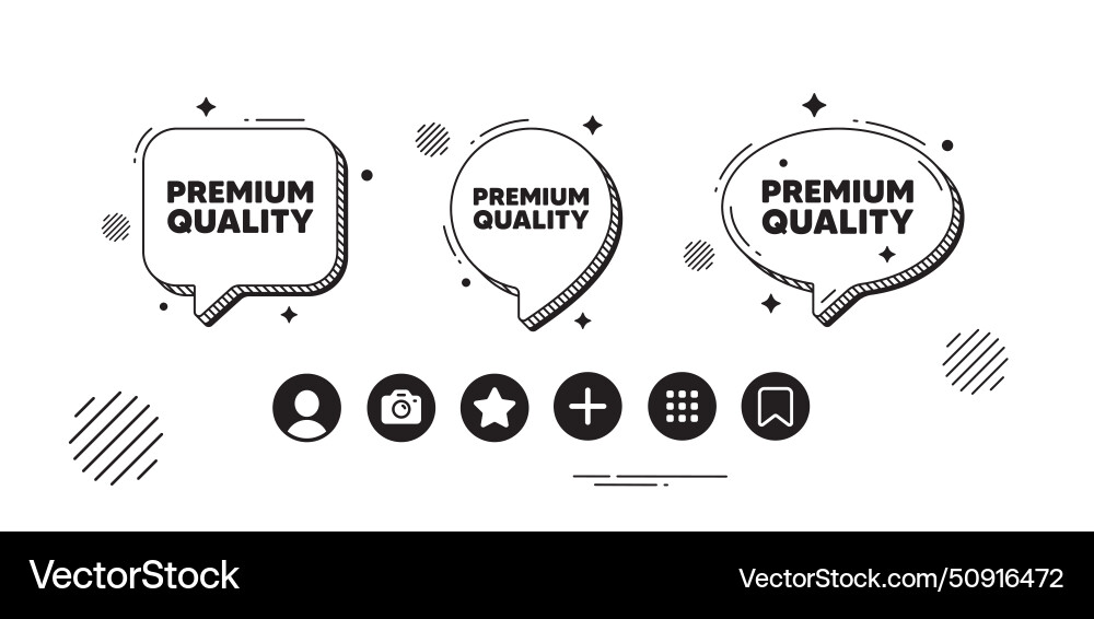 Premium quality tag high product sign speech Vector Image