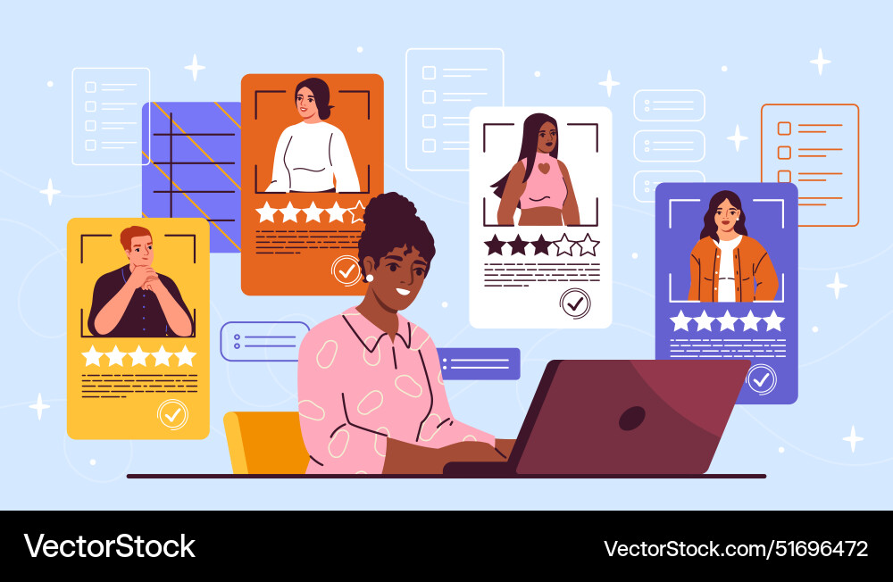 Recruitment process concept Royalty Free Vector Image