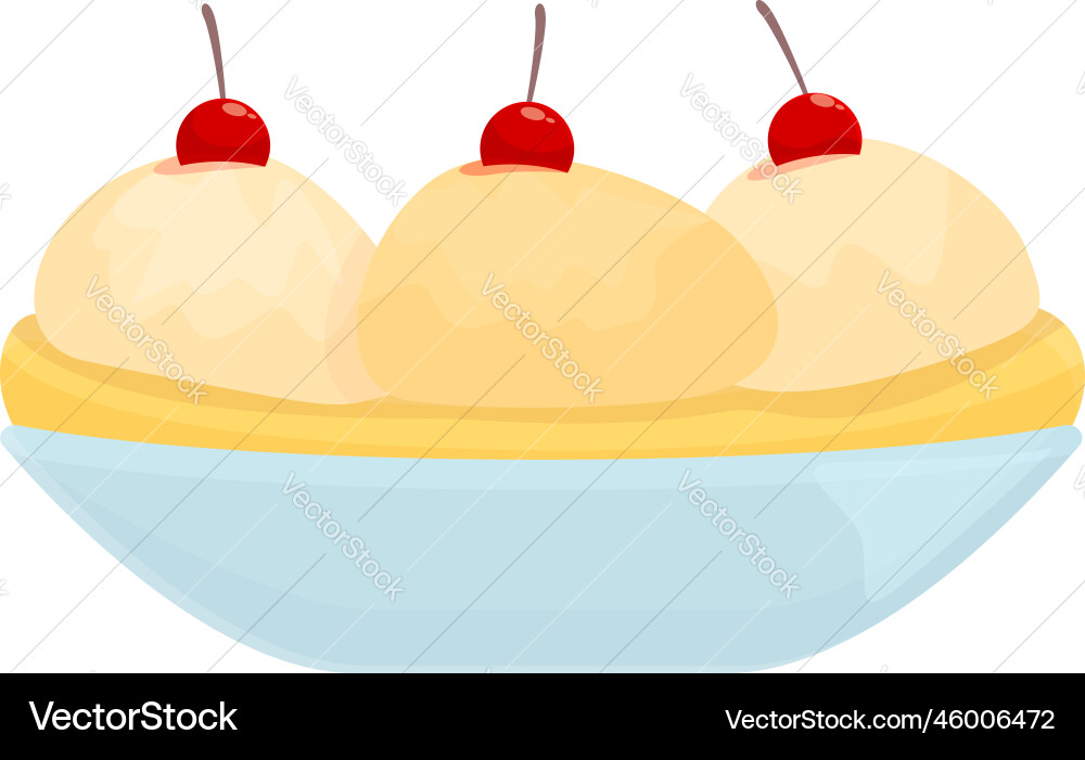 Vanilla ice ball icon cartoon split food Vector Image