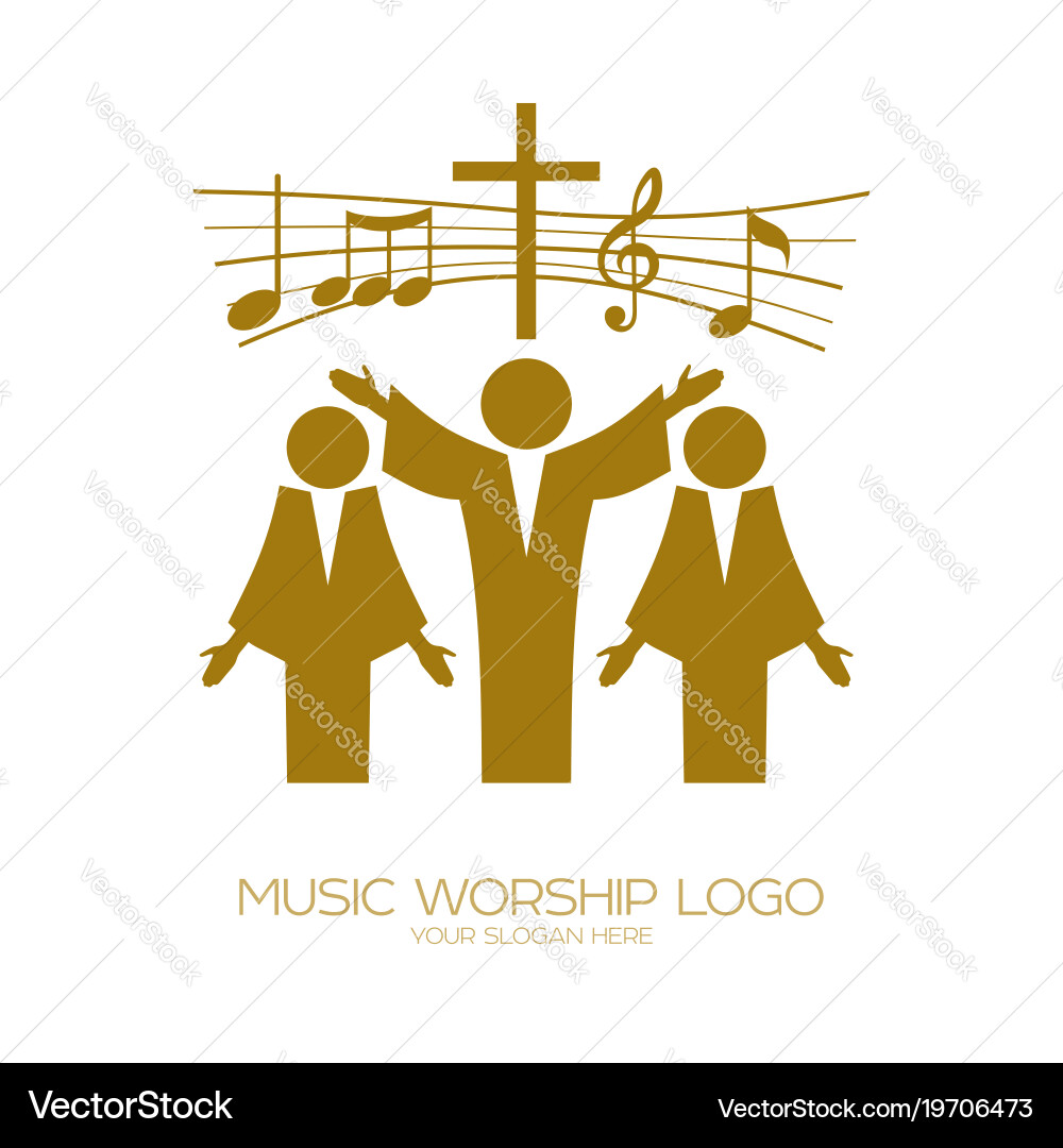 Believers in jesus sing a song Royalty Free Vector Image