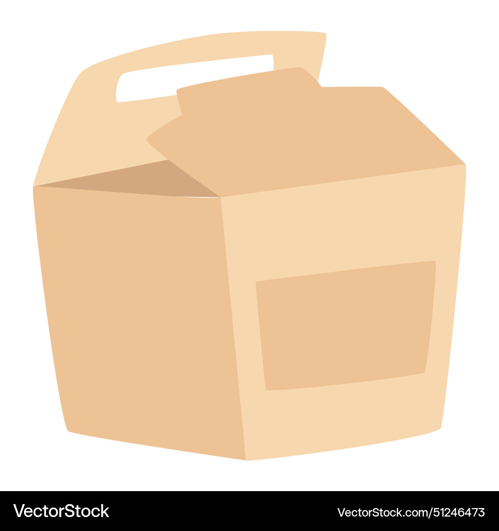 Cardboard box for food in flat design paper Vector Image