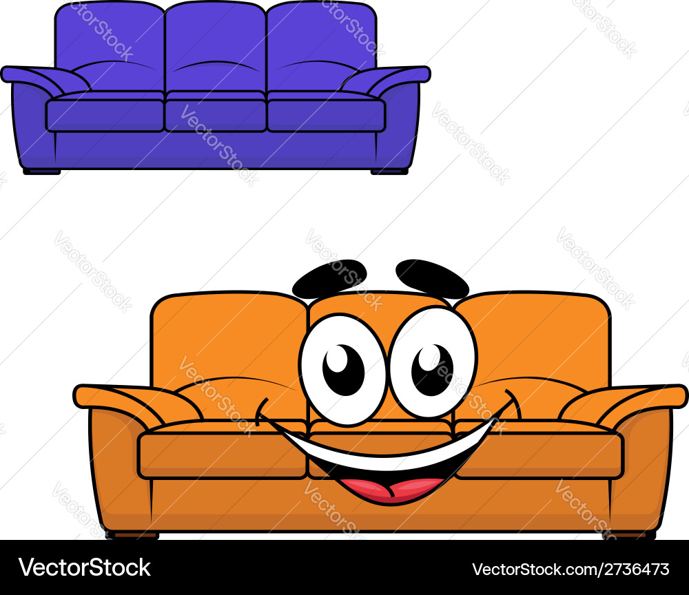 Cartoon couch furniture Royalty Free Vector Image