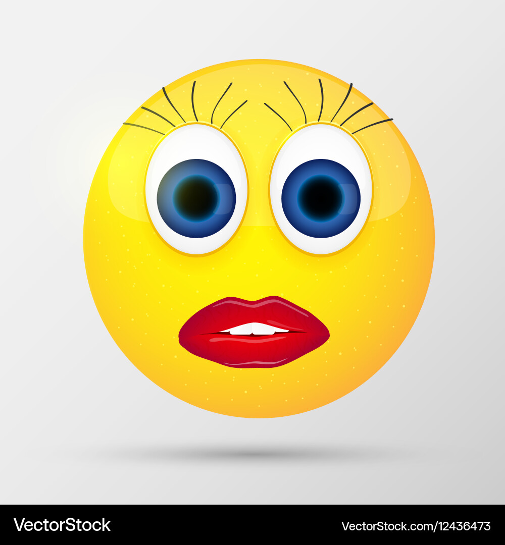 Cute sexual girl emoticon Royalty Free Vector Image