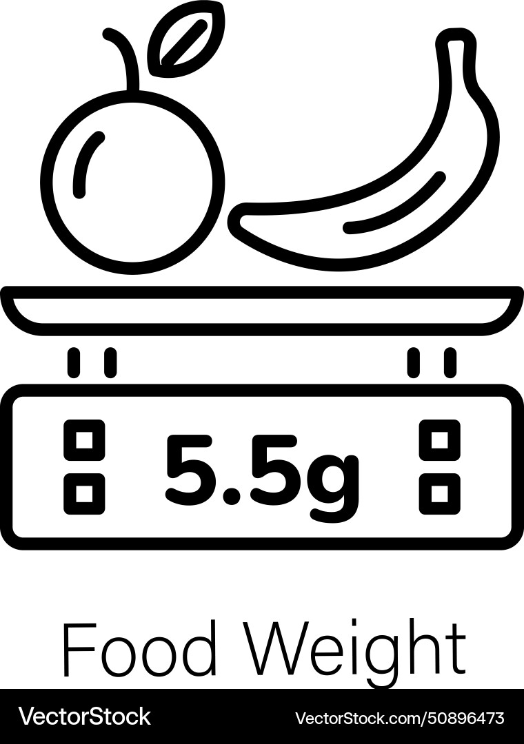 Food weight Royalty Free Vector Image - VectorStock
