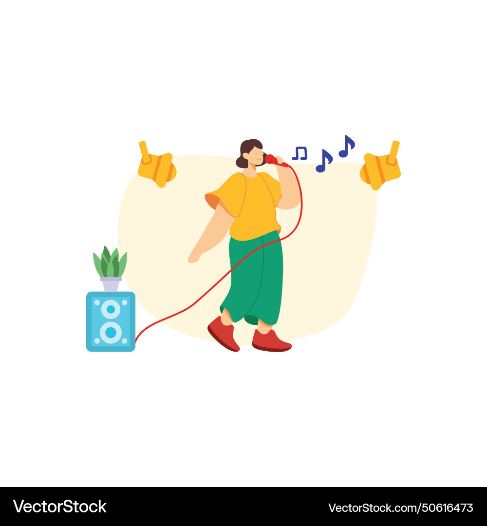 Girl singing song Royalty Free Vector Image - VectorStock