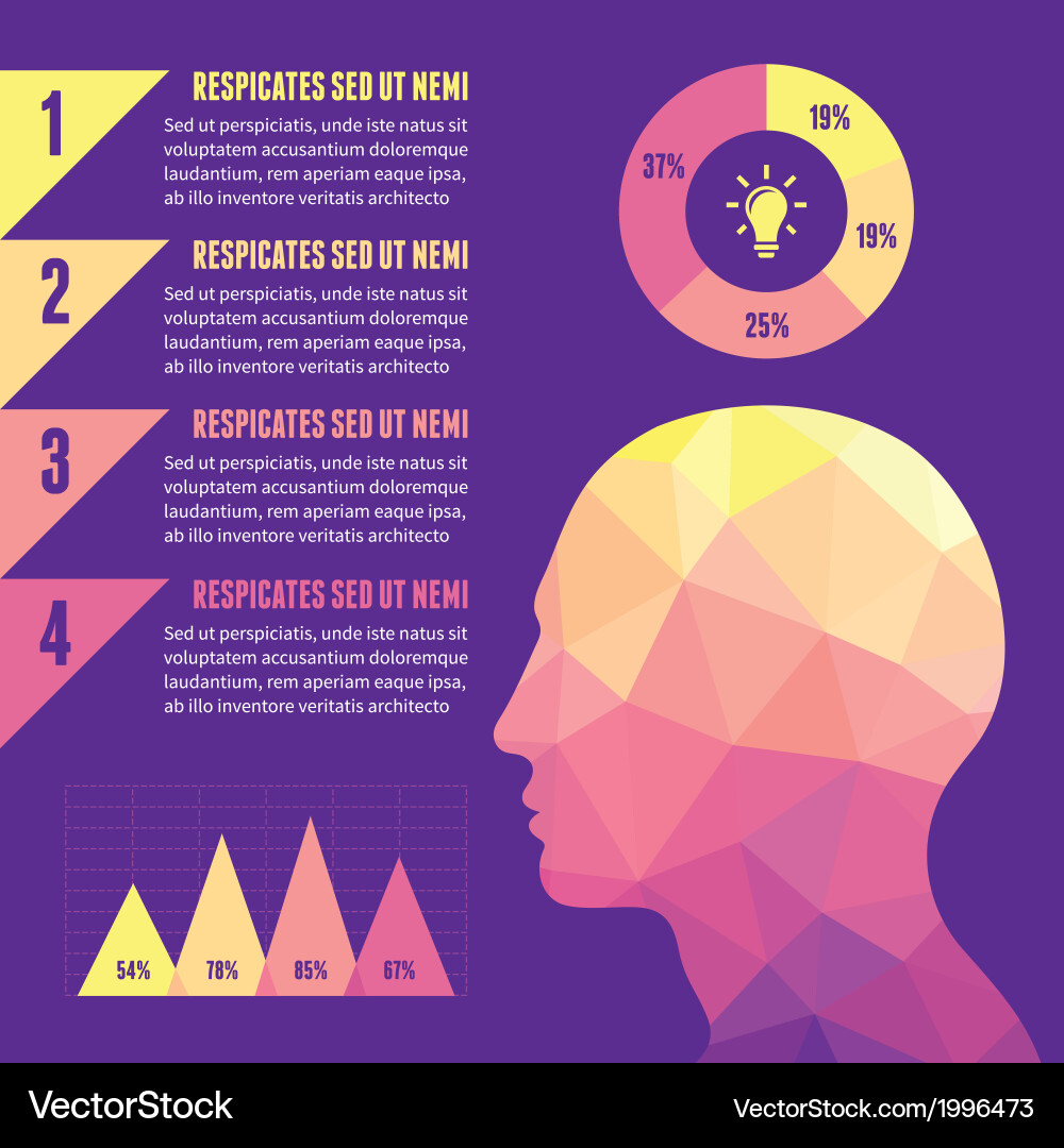 Infographic concept with human head Royalty Free Vector