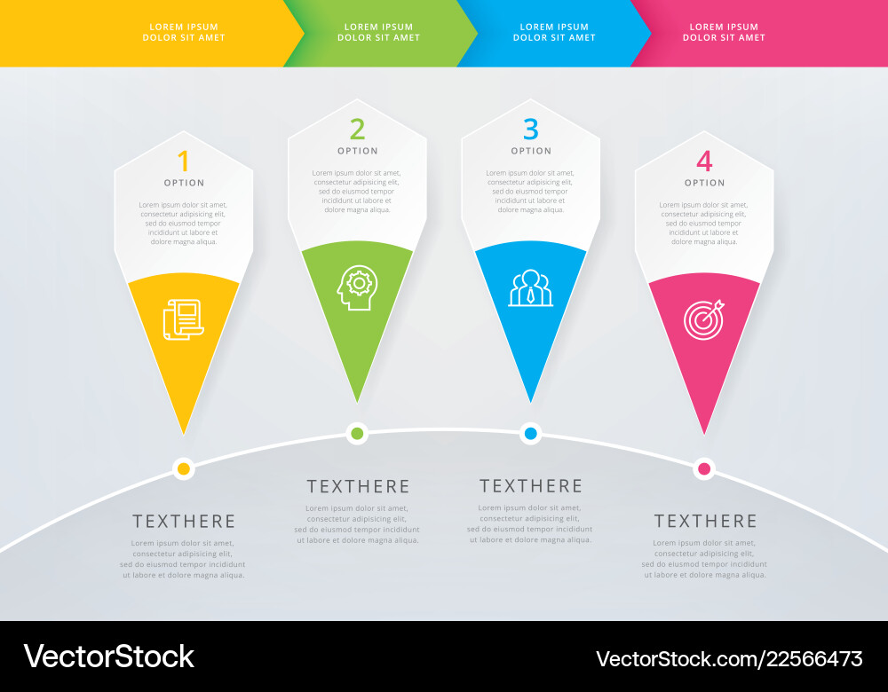 Infographic Timeline Template - 4 Steps Royalty Free Vector