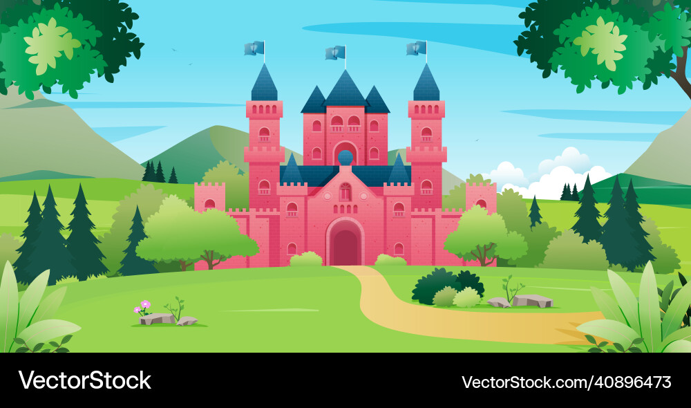 Schloss von Cartoon Lizenzfreies Vektorbild - VectorStock