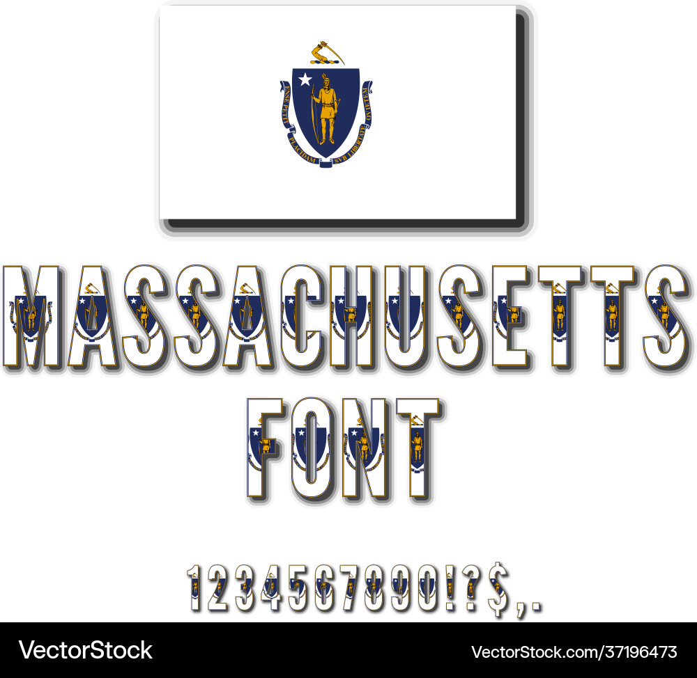 Usa state font Royalty Free Vector Image - VectorStock