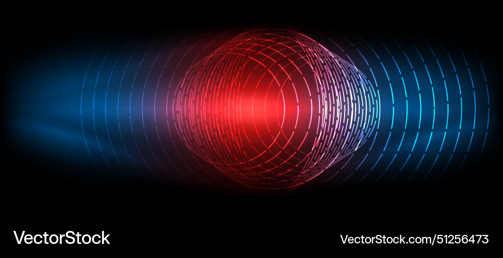Visual effect lighting of red and blue circles Vector Image