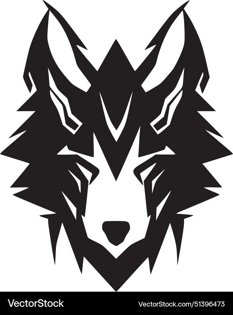 Wolf - black and white isolated icon Royalty Free Vector