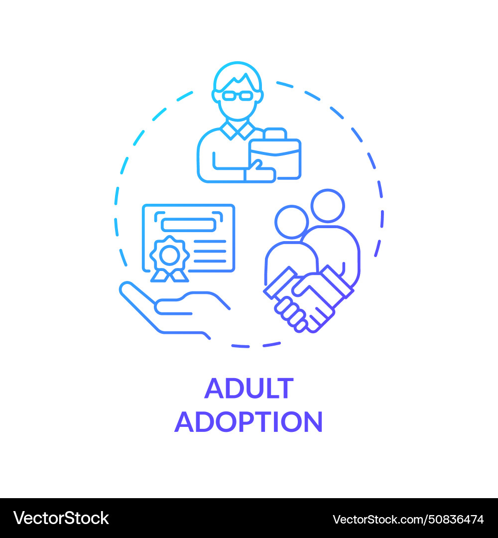 Adult adoption blue gradient concept icon Vector Image