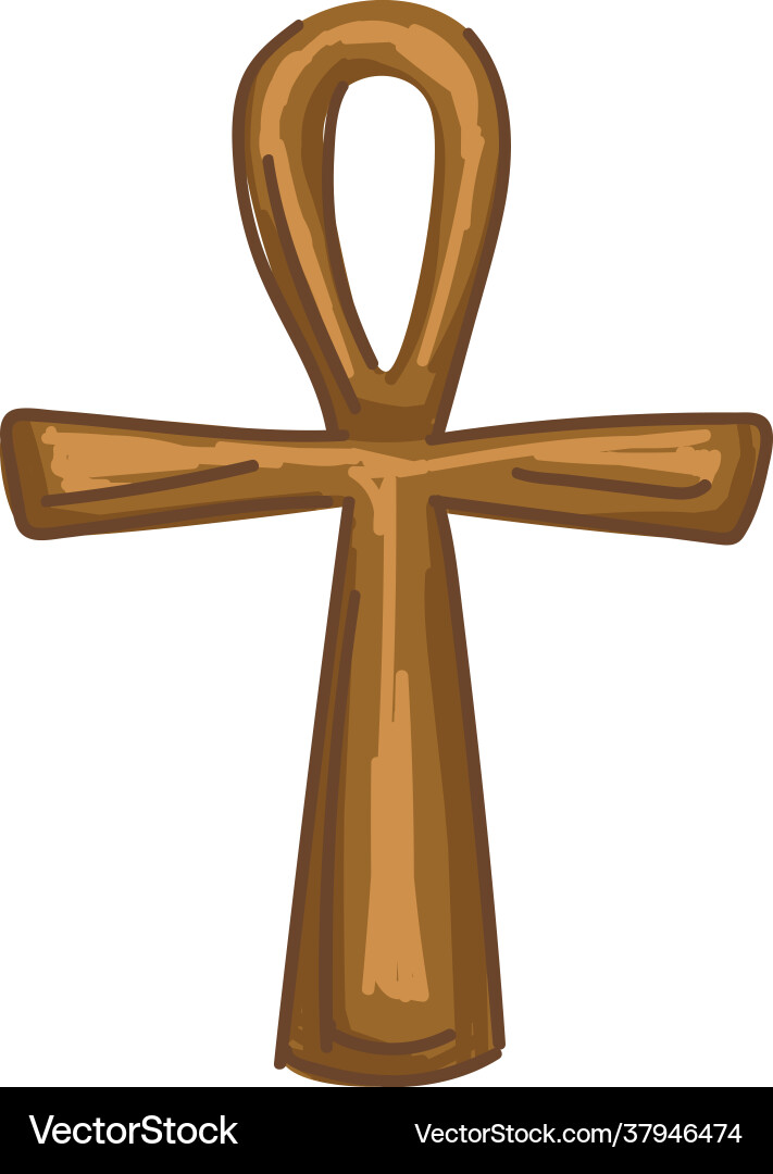Ankh ancient egypt symbol eternity gold cross Vector Image