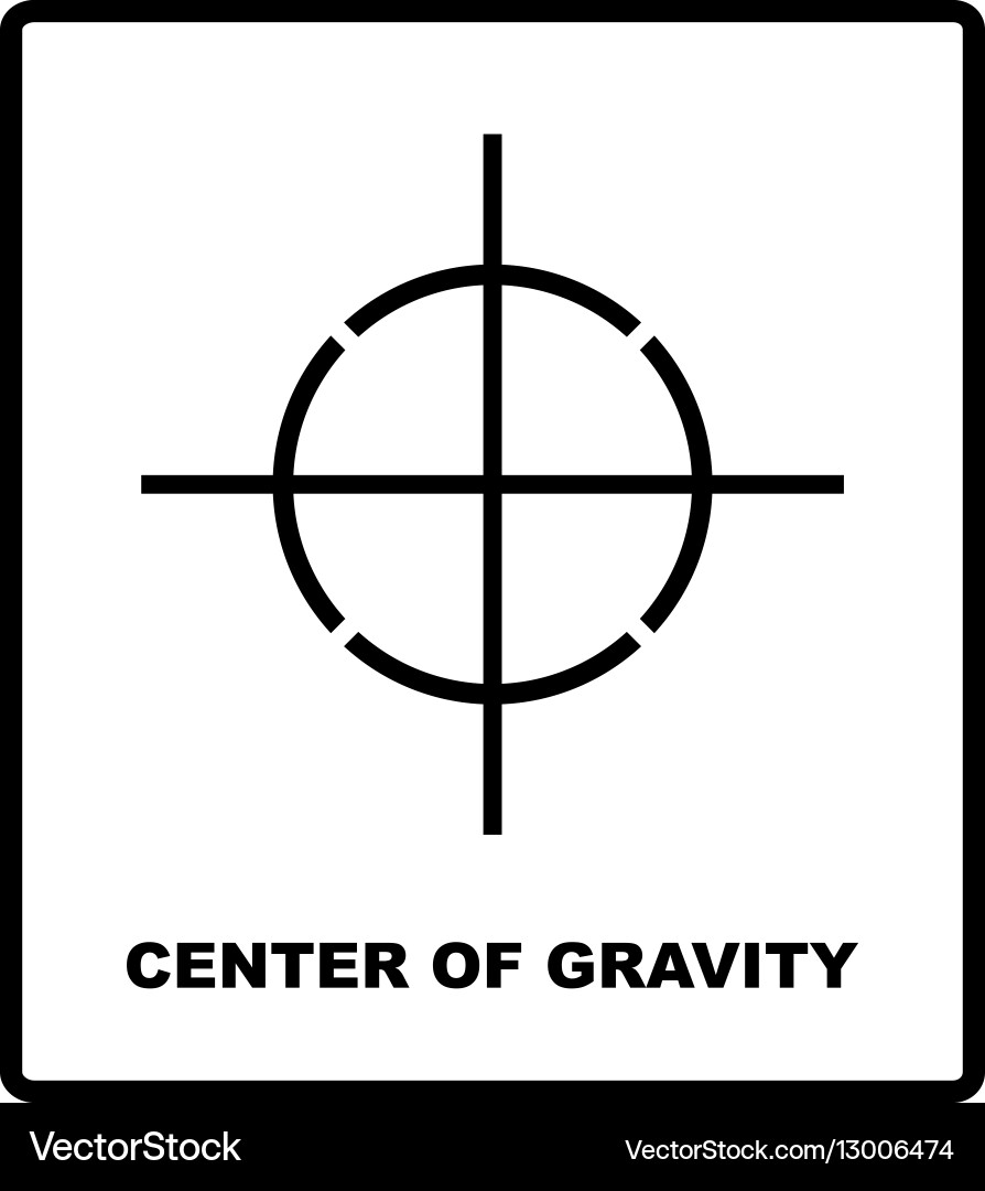 Center of gravity packaging symbol on a corrugated