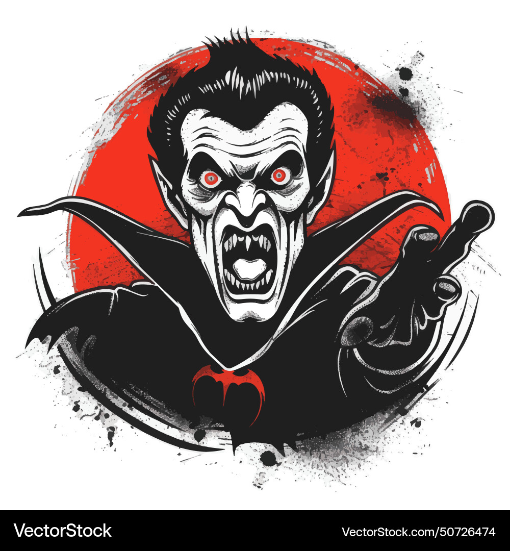 Comic horror bold vampire halloween Royalty Free Vector