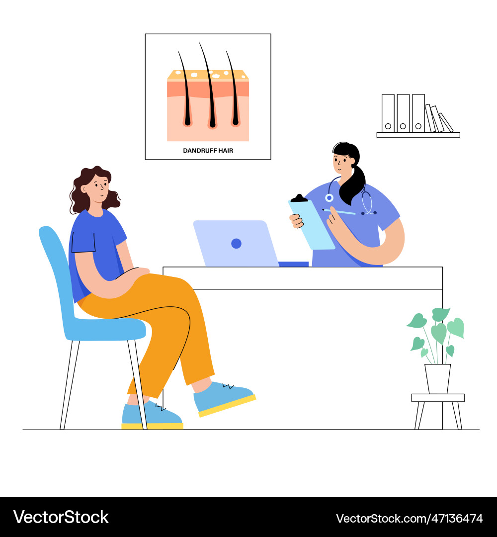 Dandruff & Scalp Treatment Royalty Free Vector Image