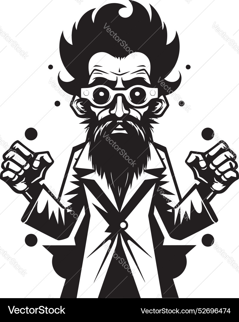 Discovery domain mad scientist symbol graphics Vector Image