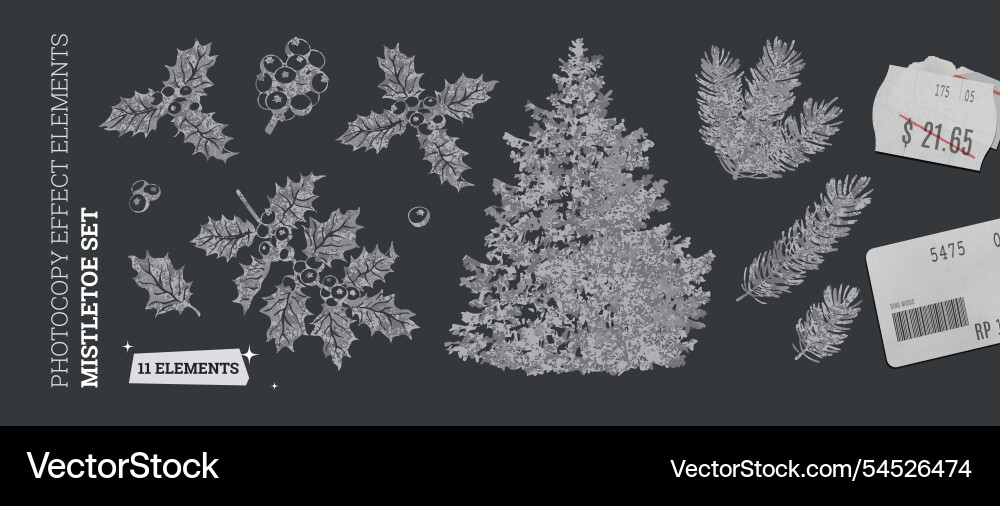 Evergreen textures and negative photocopy effect Vector Image