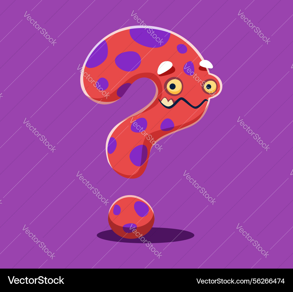 Halloween font punctuation question mark monster Vector Image