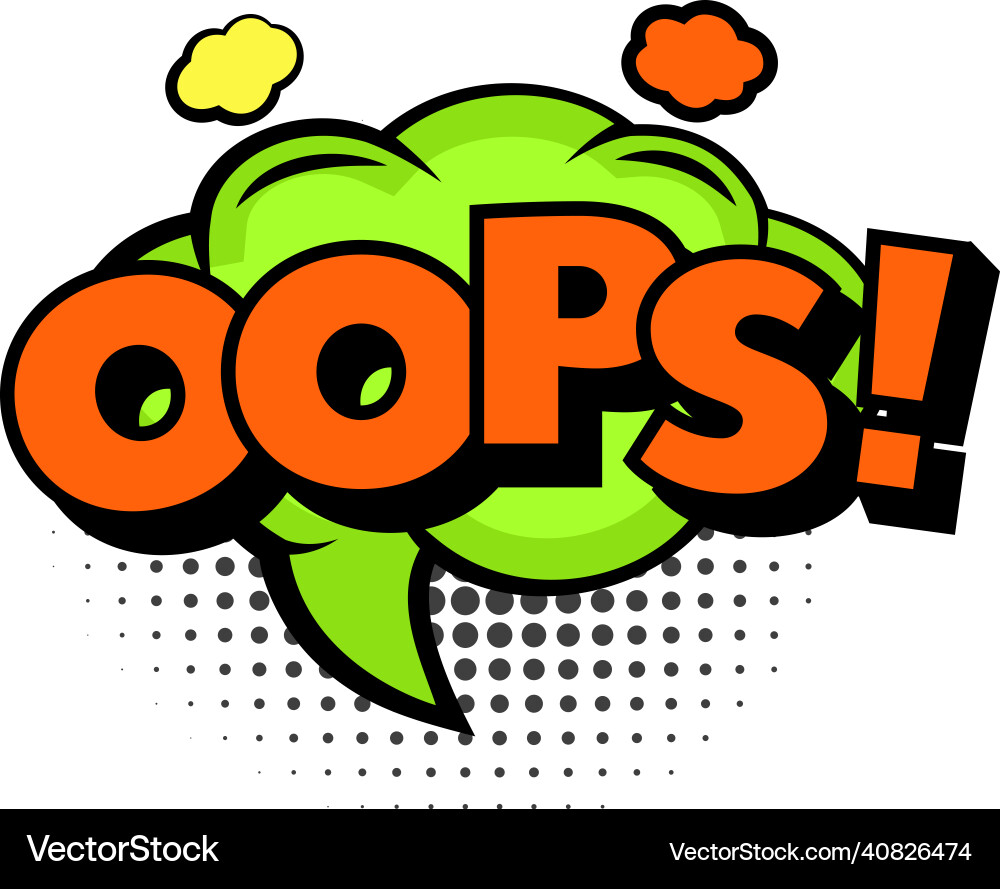 Oops sound cartoon colored pop art style Vector Image